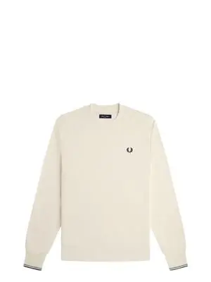 Fred Perry Fred Perry Men's 100% Cotton Logo Sweatshirt Ivory