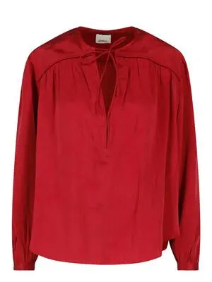 Isabel Marant Étoile Silk Tie-neck Blouse - Red