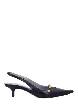 Balenciaga Balenciaga Women's Pointed-Toe Slingback Kitten Heel Pumps Nero