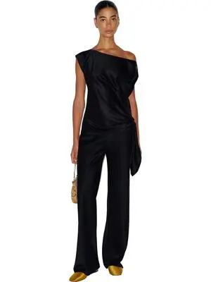 REFORMATION Sonnet Satin Two Piece - Black