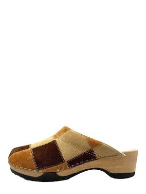 KUNSTEN Embla Clog - Brown Patchwork