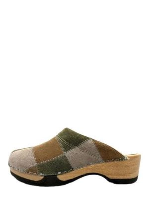 KUNSTEN Embla Clog - Olive Patchwork
