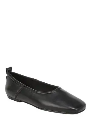 27 EDIT NATURALIZER Dream Square Toe Ballet Flat - Black Leather