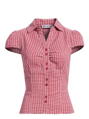 Princess Polly Arianwyn Gingham Button-up Shirt - Red Check