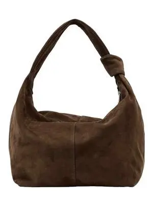 ALLSAINTS Effie Large Suede Shoulder Bag - Fango Brown