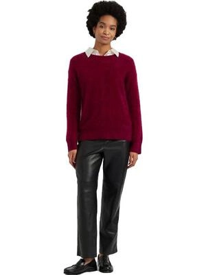 Chinti & Parker Brushed Cashmere Crew Neck Sweater - Cherry