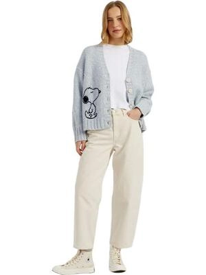 Chinti & Parker Merino Snoopy Marl Cardigan - Multi Blue
