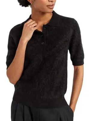 CHINTI & PARKER Brushed Cashmere Polo Tee