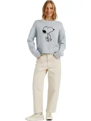 Chinti & Parker Merino Snoopy Marl Sweater - Multi Blue