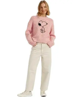Chinti & Parker Merino Snoopy Marl Sweater - Multi Pink