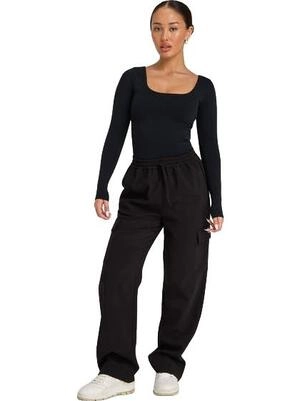 HERA Dual Wear Long Sleeve Scoop Neck Top - Black