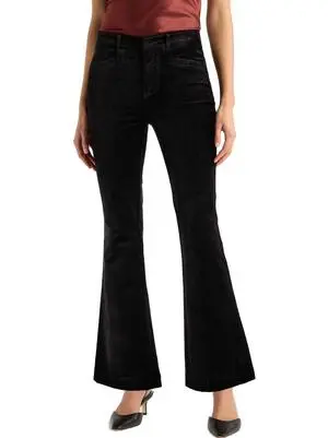 Paige Laurel Canyon High Waist Flare Jeans - Black Overdye
