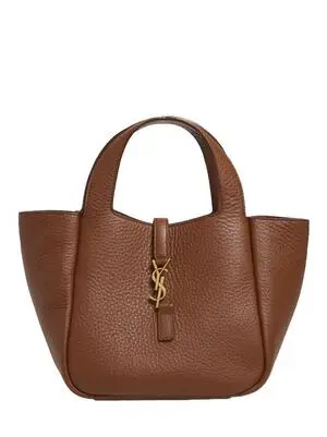 Saint Laurent Baby Bea Leather Tote - Toasted Brown