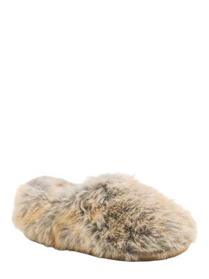 Free People Snowed In Faux Fur Slipper - Beige Multi