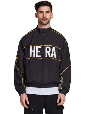 HERA Funnel Neck Racing Track Jacket - Black