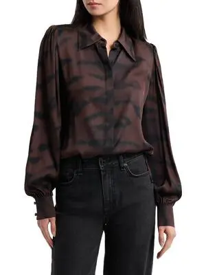 Kobi Halperin Davis Tie Dye Print Stretch Silk Georgette Button-up Shirt - Briar Multi