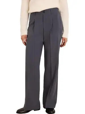NIC+ZOE Tremont Pleated Wide Leg Pull-on Pants - Slate