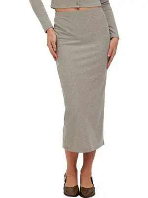 PROJECT SOCIAL T Del Rey Midi Skirt Htgrey