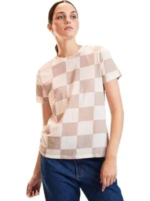 Cynthia Rowley Checkerboard Tee - Camel