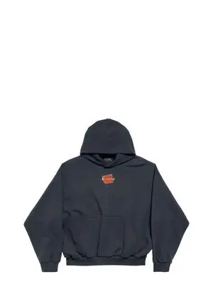 Balenciaga Taped Back Medium Fit Hoodie - Black