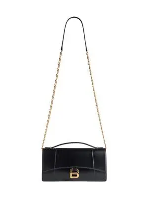 Balenciaga Hourglass Pochette With Chain - Black
