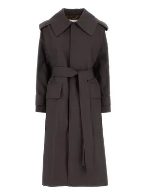 VICTORIA BECKHAM Victoria Beckham Women Graphite Cotton Philippa Trench Coat
