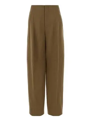 Victoria Beckham Victoria Beckham Women Beige Stretch Polyester Blend Pant Brown