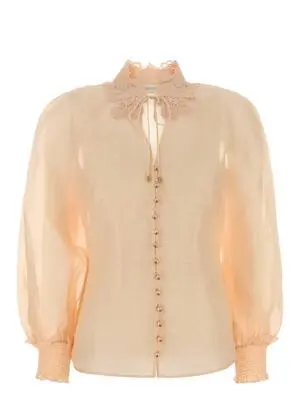 ZIMMERMANN Zimmermann Women Salmon Linen Blend Rebellion Blouse