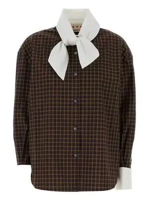 Marni Marni Women Embroidered Poplin Oversize Shirt Multicolor