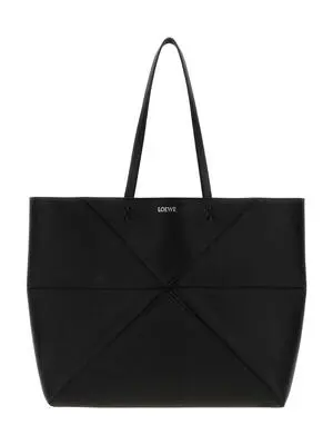 Loewe Leather Large Puzzle Fold Shopping Bag - Black