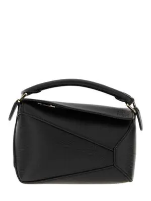 Loewe Leather Mini Puzzle Handbag - Black