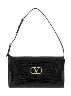 VALENTINO Valentino Garavani Women Black Leather Devain Shoulder Bag