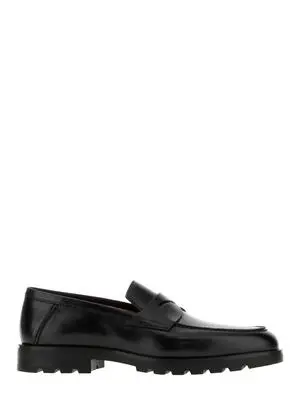 SANTONI Santoni Men Black Leather Rock Loafers
