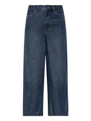 SELF-PORTRAIT Denim Wide-leg Jeans - Blue