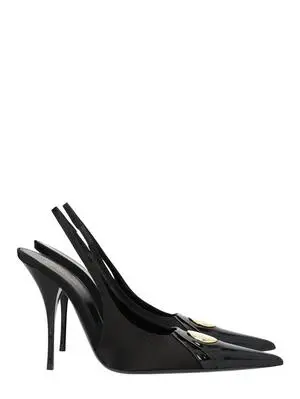 Saint Laurent Louis Décolleté In Patent Leather And Satin - Black