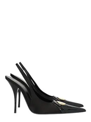 Saint Laurent Louis Décolleté In Patent Leather And Satin - Black
