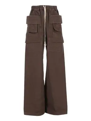Rick Owens Rick Owens Drkshdw Men Cotton Twill Cargo Pants Brown