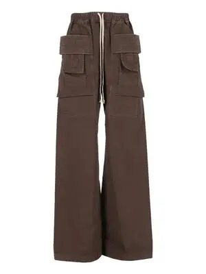 Rick Owens Cotton Twill Cargo Pants - Brown