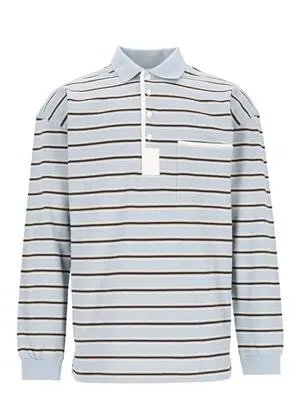 Bottega Veneta Striped Polo Shirt - Blue
