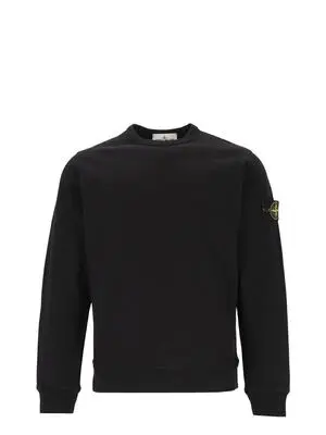 Stone Island Organic Cotton Crewneck Sweatshirt - Black