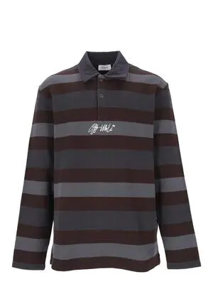 Off-White Long-sleeved Polo Shirt - Multicolor
