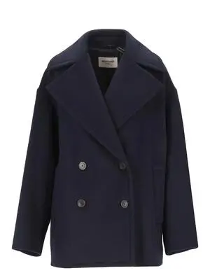 Max Mara Double-breasted Double Wool Pea Coat - Blue