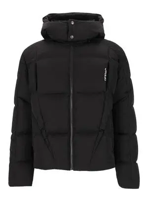 Off-White Down Jacket With Hood - Black