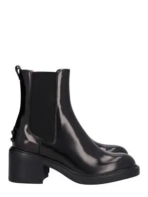 TOD'S Leather Ankle Boot - Black