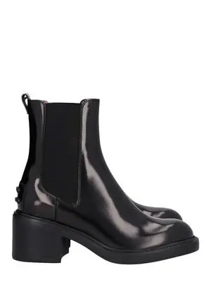 TOD'S Leather Ankle Boot - Black