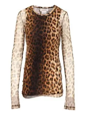 Sportmax Bi-material Animalier Top - Multicolor