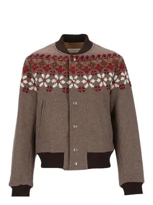Dries Van Noten Valtor Bomber Jacket In Wool Blend - Gray