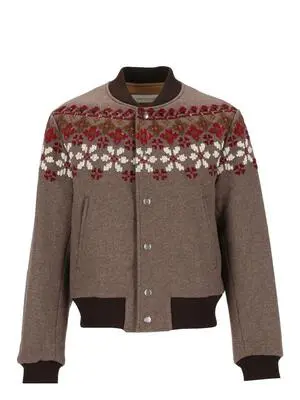 Dries Van Noten Valtor Bomber Jacket In Wool Blend - Gray