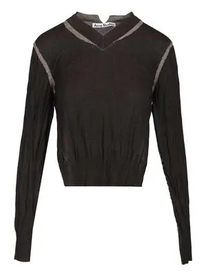 Acne Studios Acne Studios Women Crumpled V-Neck Sweater Brown