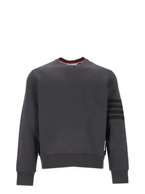 Thom Browne Thom Browne Men 4 Bar Cotton Jersey Sweatshirt Gray